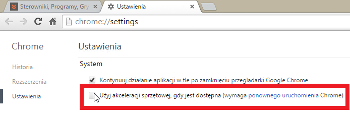 Jak wyłączyć akcelerację sprzętową w przeglądarce Jak wyłączyć akcelerację sprzętową w przeglądarce